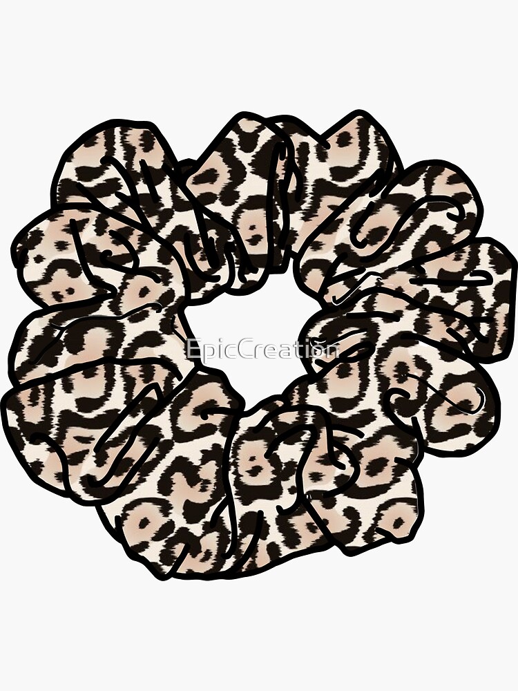 "VSCO Girl Real Leopard texture Hair Scrunchie " Sticker for Sale by ...