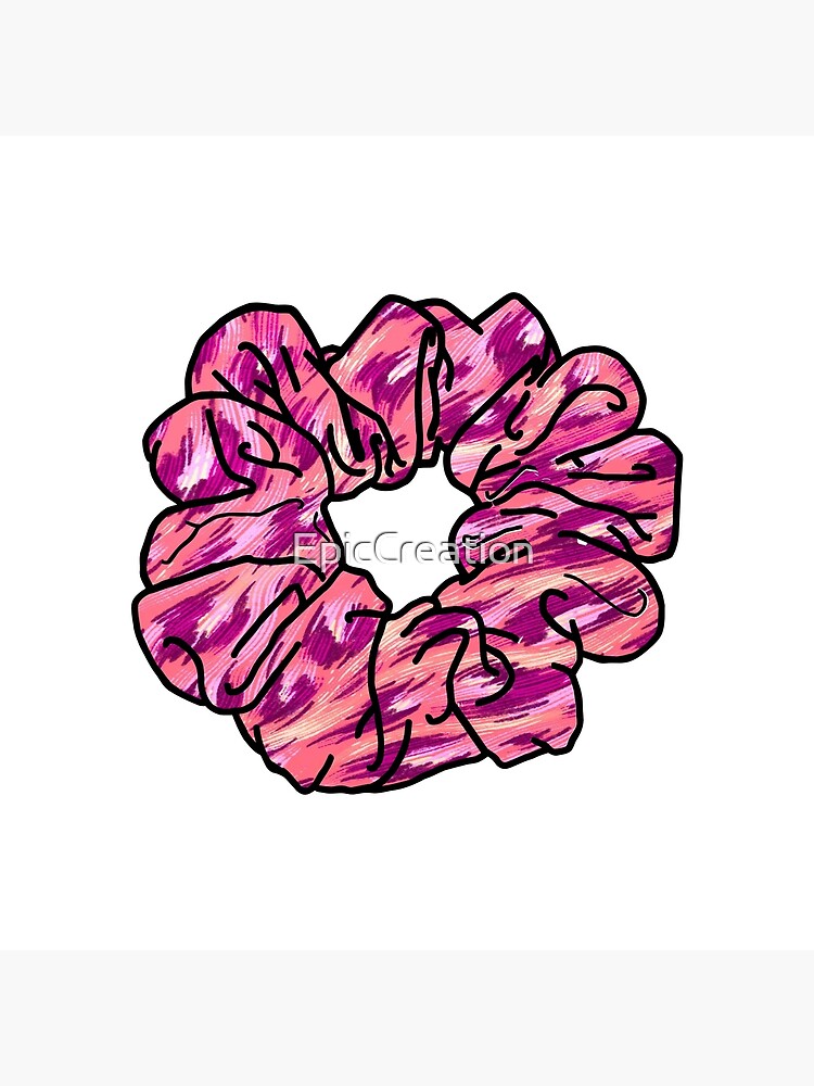 "VSCO Girl Preppy Pink Cotton Candy Leopard texture Hair Scrunchie ...