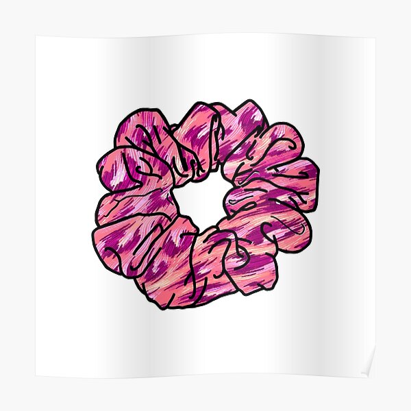 "VSCO Girl Preppy Pink Cotton Candy Leopard texture Hair Scrunchie ...