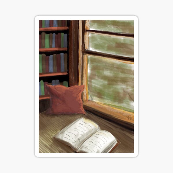 "Cozy Book Corner " Sticker for Sale by SammieJayArts | Redbubble