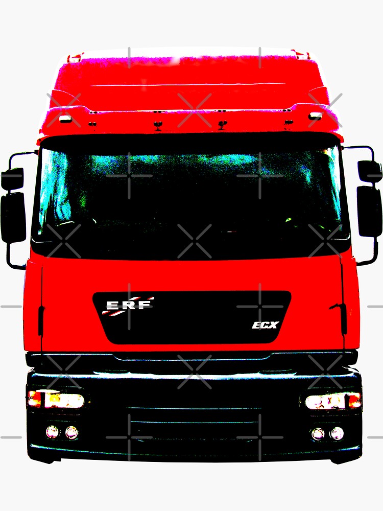 "Classic ERF ECX lorry red high contrast" Sticker for Sale by ...
