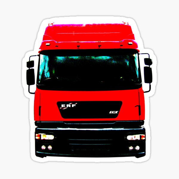 "Classic ERF ECX lorry red high contrast" Sticker for Sale by ...