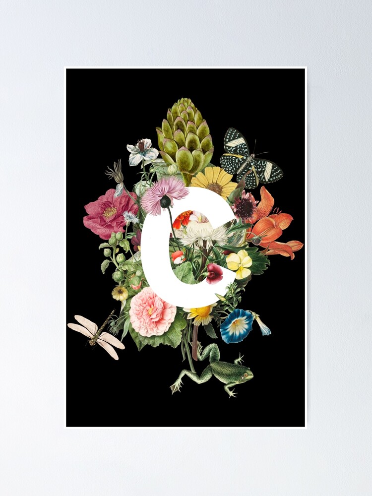 Póster «Letra C con Flores Barrocas, Alcachofa y Rana» de trishdish309 ...