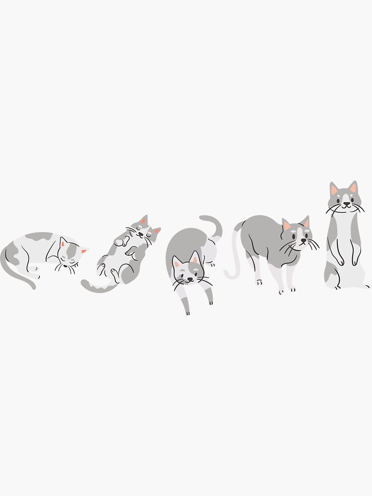 "Rolling cute kitty - cat evolution" Sticker for Sale by Jaruart ...