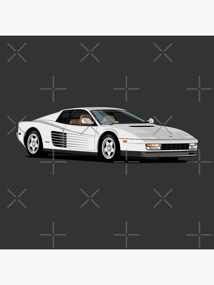"Testarossa 80s Retrowave -classic- youngtimer white italian sportscar ...