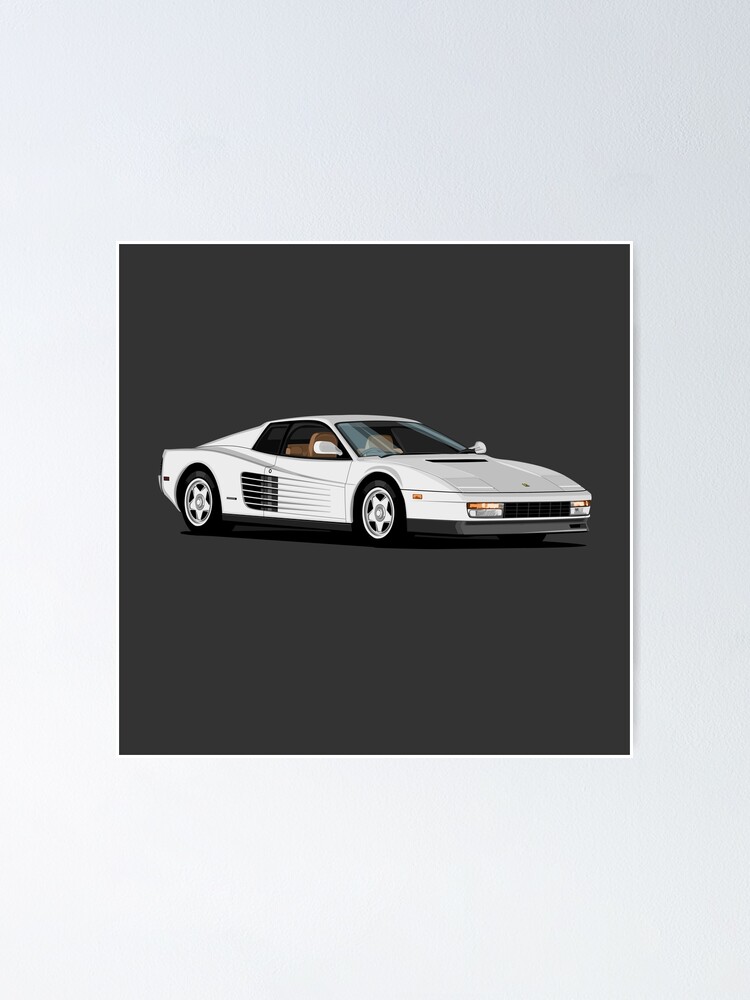"Testarossa 80s Retrowave -classic- youngtimer white italian sportscar ...