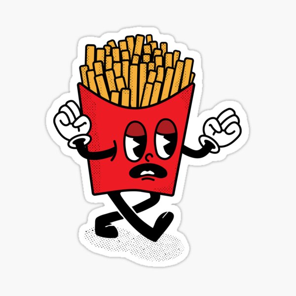 "French Fries Man - Rubber Hose Style" Sticker by kevinprescott96 ...