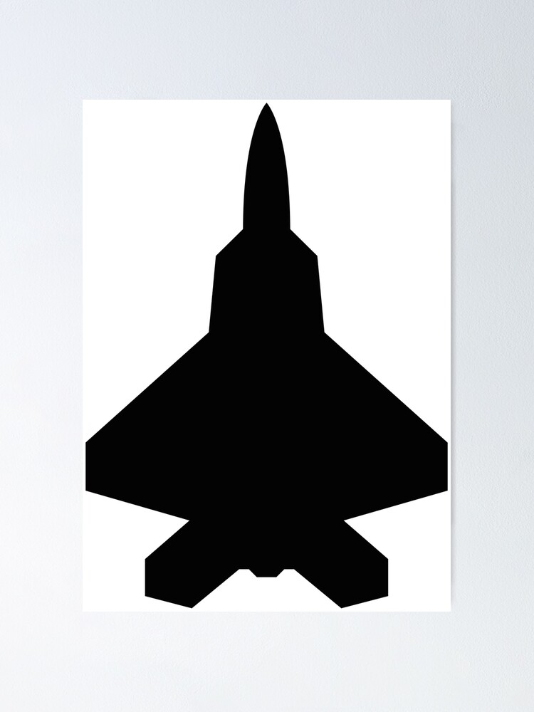 "Simple minimalist jet fighter F22 plain black" Poster for Sale by ...