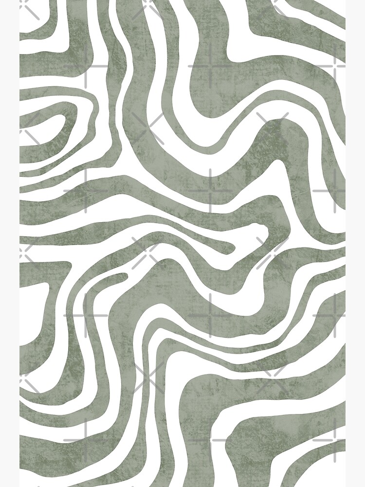 "Retro liquid pattern in sage green" Photographic Print for Sale by ...