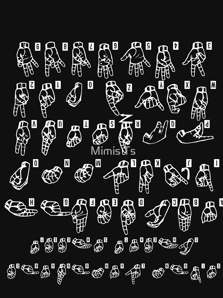 "ASL (American Sign Language) Tshirt - Cheat Sheet" T-shirt for Sale by ...