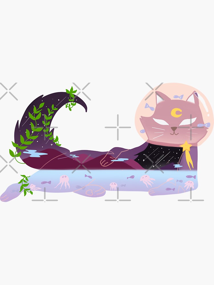 "Astronaut cat with multiverse galaxy " Sticker for Sale by SORAEMONart ...