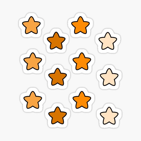 "Puffy Stars Sticker Pack - Orange" Sticker by AlexDara | Redbubble