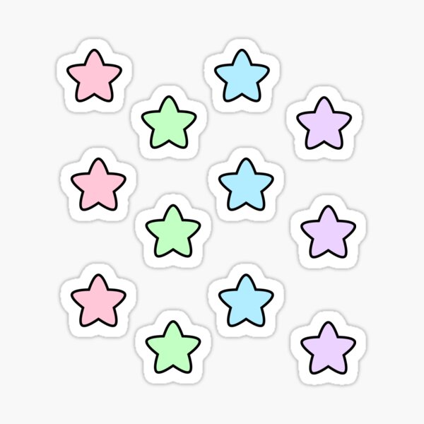 "Puffy Stars Sticker Pack - Pastels" Sticker by AlexDara | Redbubble