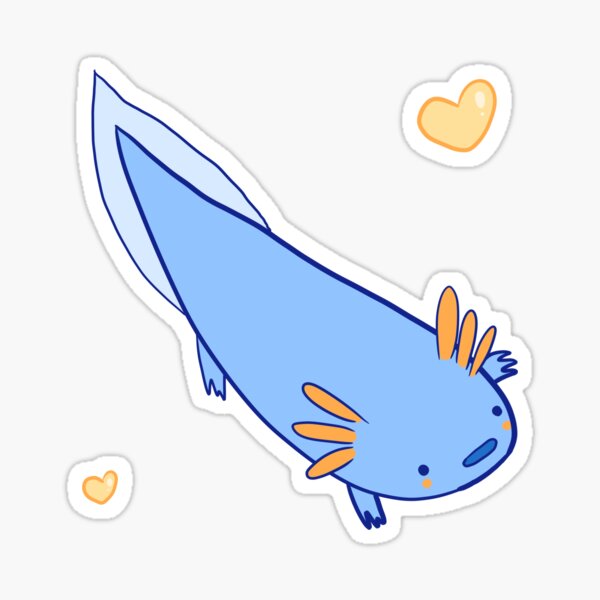 "Blue axolotl" Sticker for Sale by Mayarart | Redbubble