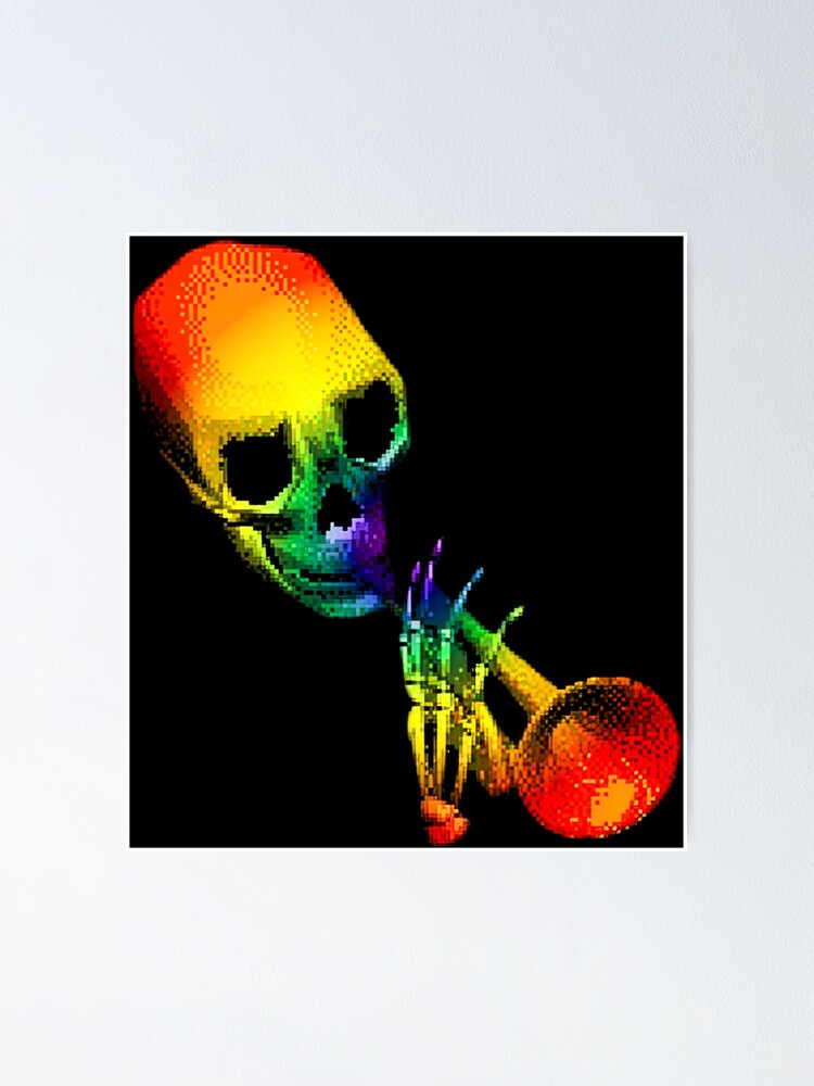 "Rainbow Doot Doot Skeleton" Poster by meme-worthy | Redbubble