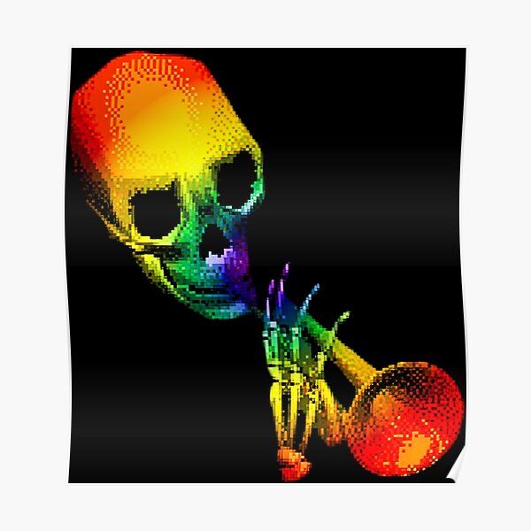 "Rainbow Doot Doot Skeleton" Poster by meme-worthy | Redbubble