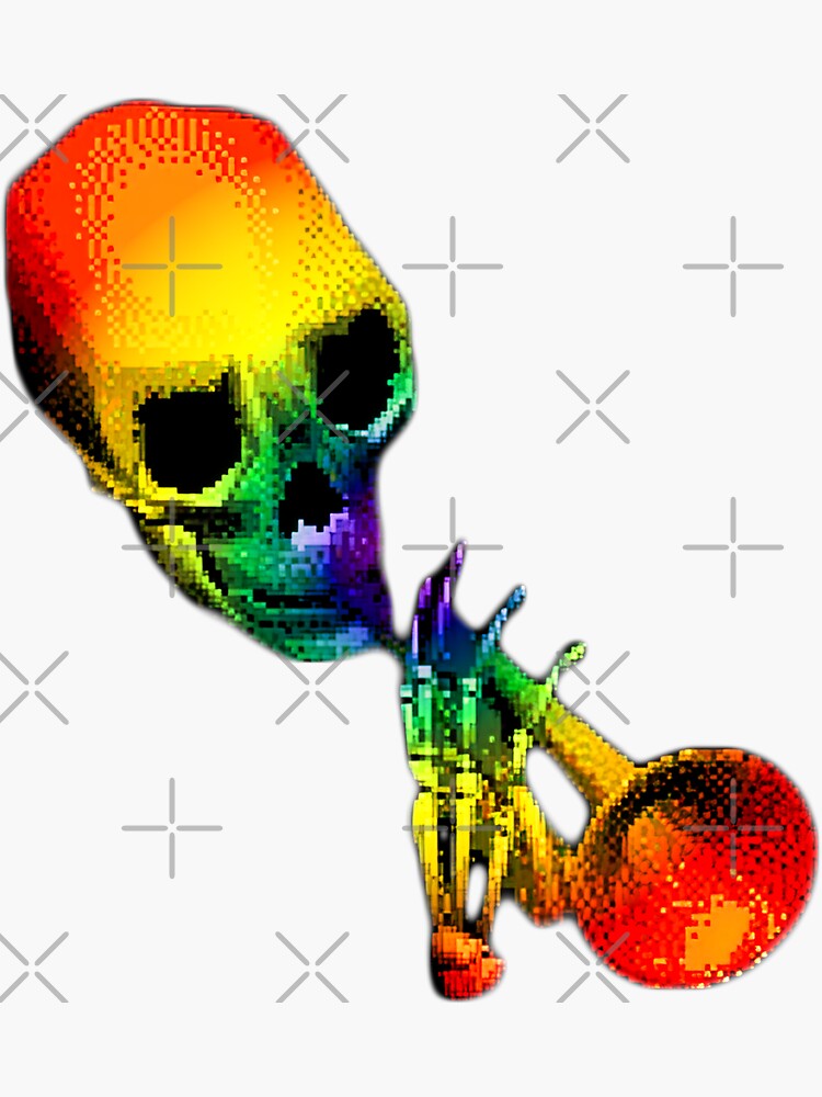 "Rainbow Doot Doot Skeleton" Sticker by meme-worthy | Redbubble
