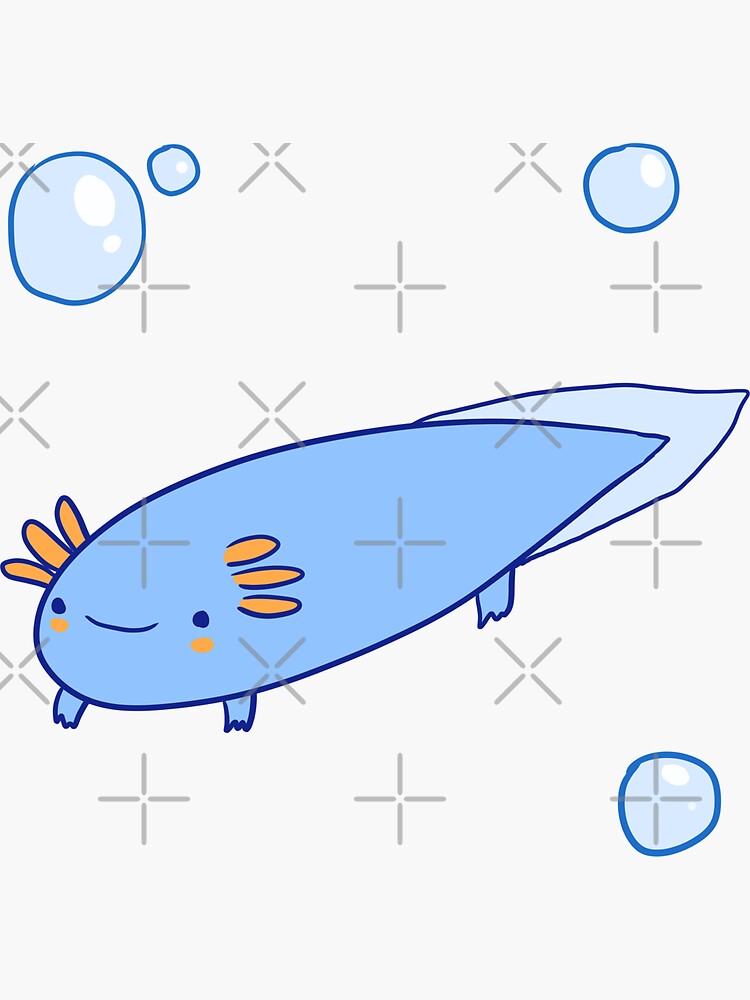 "Cute blue axolotl" Sticker for Sale by Mayarart | Redbubble