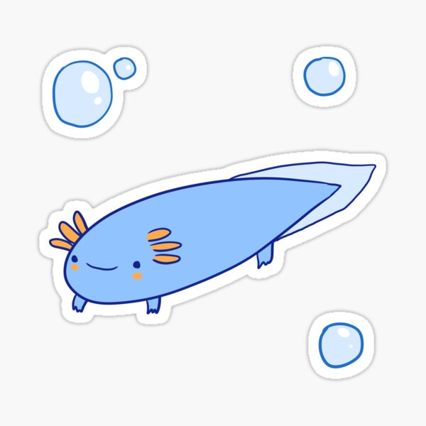 "Cute blue axolotl" Sticker for Sale by Mayarart | Redbubble