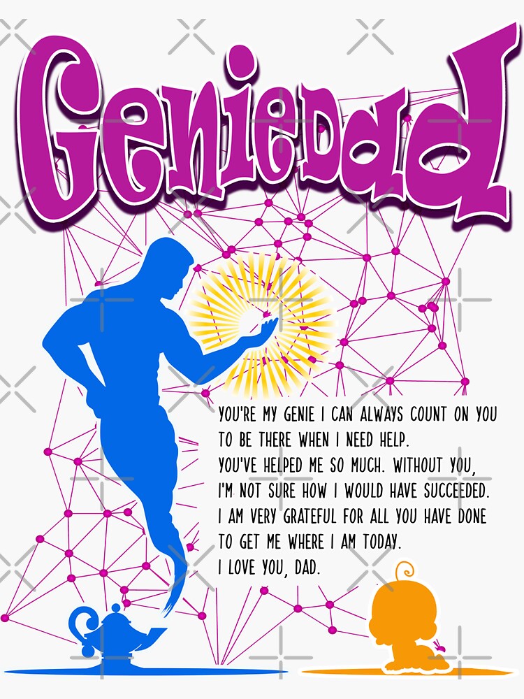 Pegatina «Genie Dad (BC),Eres mi genio, siempre puedo contar contigo ...