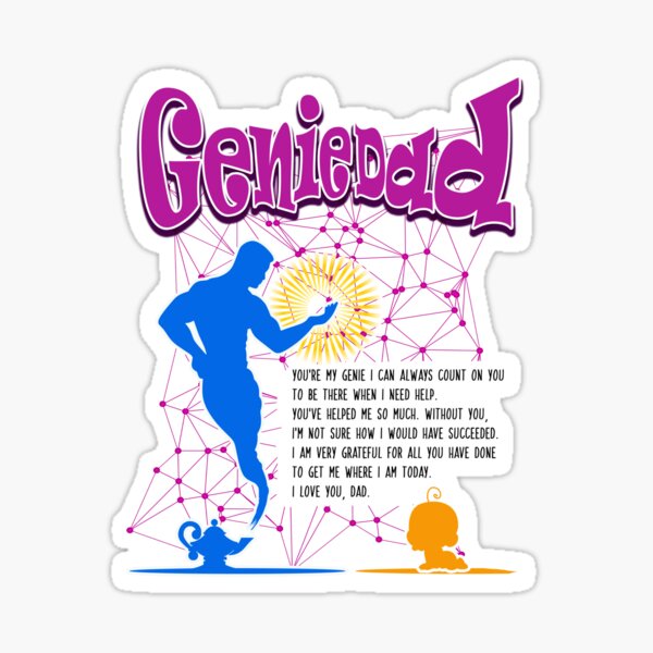 Pegatina «Genie Dad (BC),Eres mi genio, siempre puedo contar contigo ...