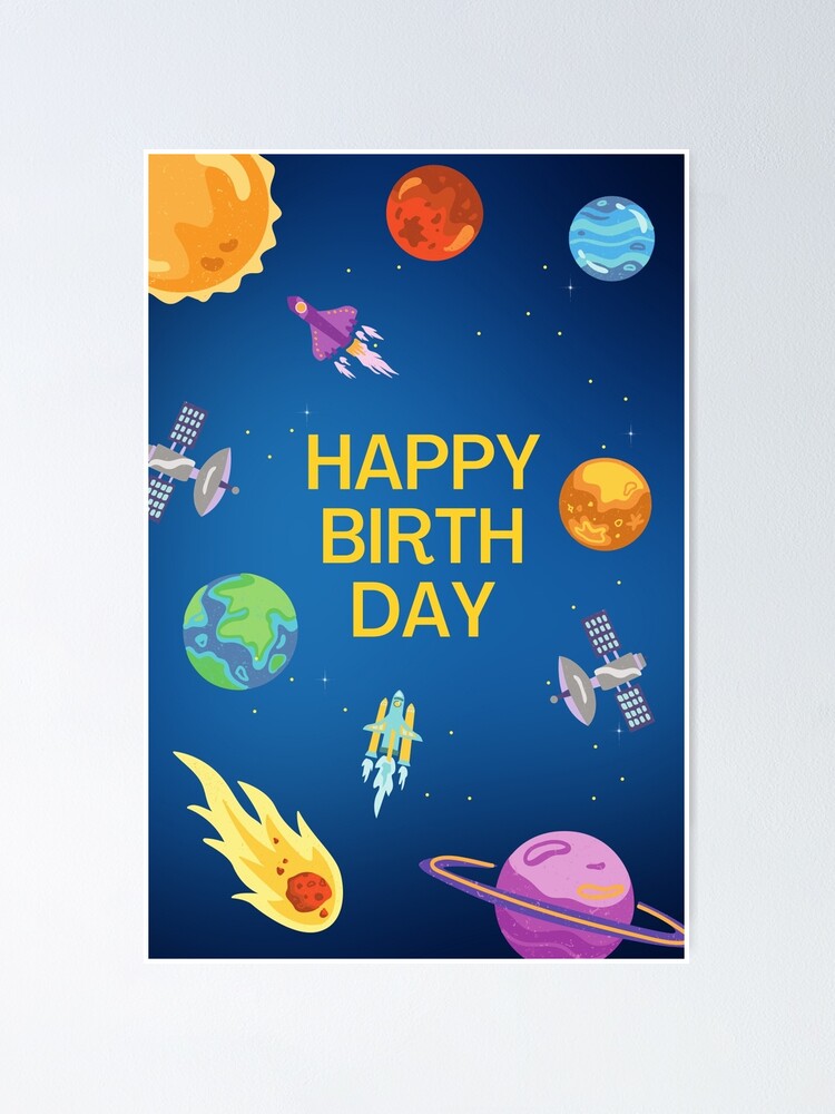 "Happy Birthday - Galaxy Theme" Poster for Sale by JienChan26 | Redbubble