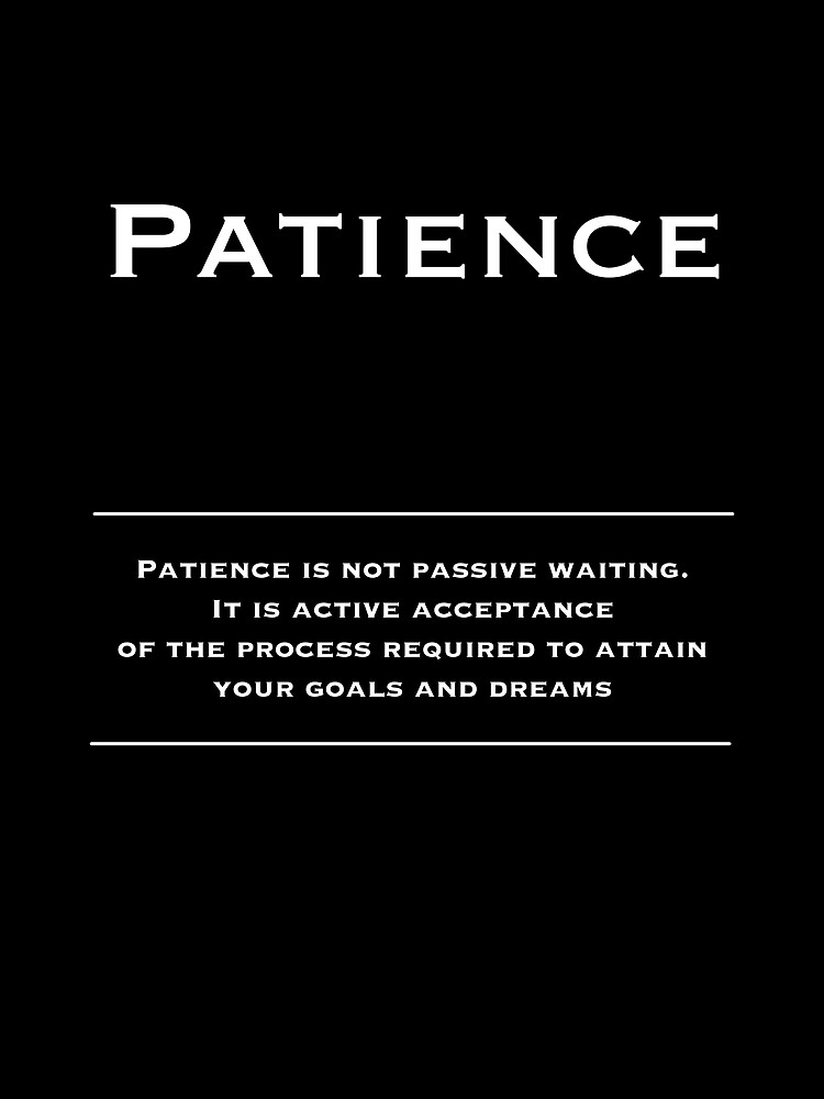 "Patience - Motivational Inspirational Corporate Office Wall Art Black ...