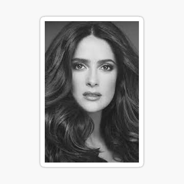 "Salma Hayek - Black and White" Sticker by Abramski | Redbubble