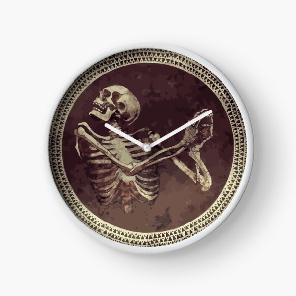 "Hannibal: Dancing Skull + Skeleton Mosaic " Clock for Sale by camboa ...