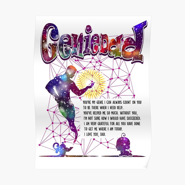 Póster «Genie Dad (WR),Eres mi genio, siempre puedo contar contigo para ...