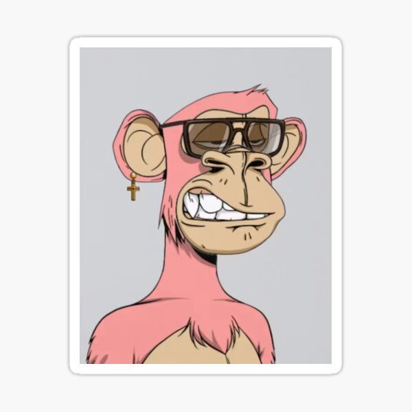 "Great Pink Monkey Poster" Sticker for Sale by hiuytlghias | Redbubble