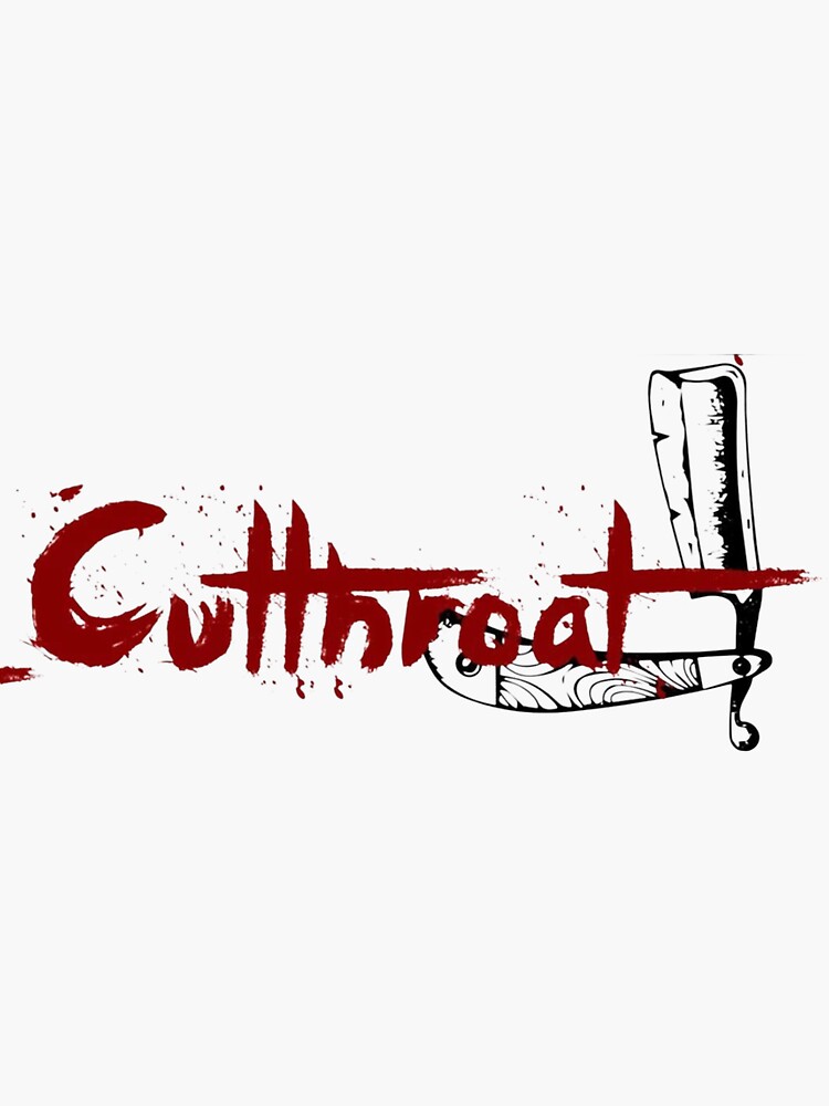"CutThroat Logo Johnny Hellbent Merch" Sticker by Johnnyhellbent ...