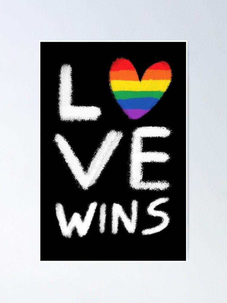"LGBTQ Love Wins LGBT Rainbow Flag" Poster for Sale by aronia | Redbubble
