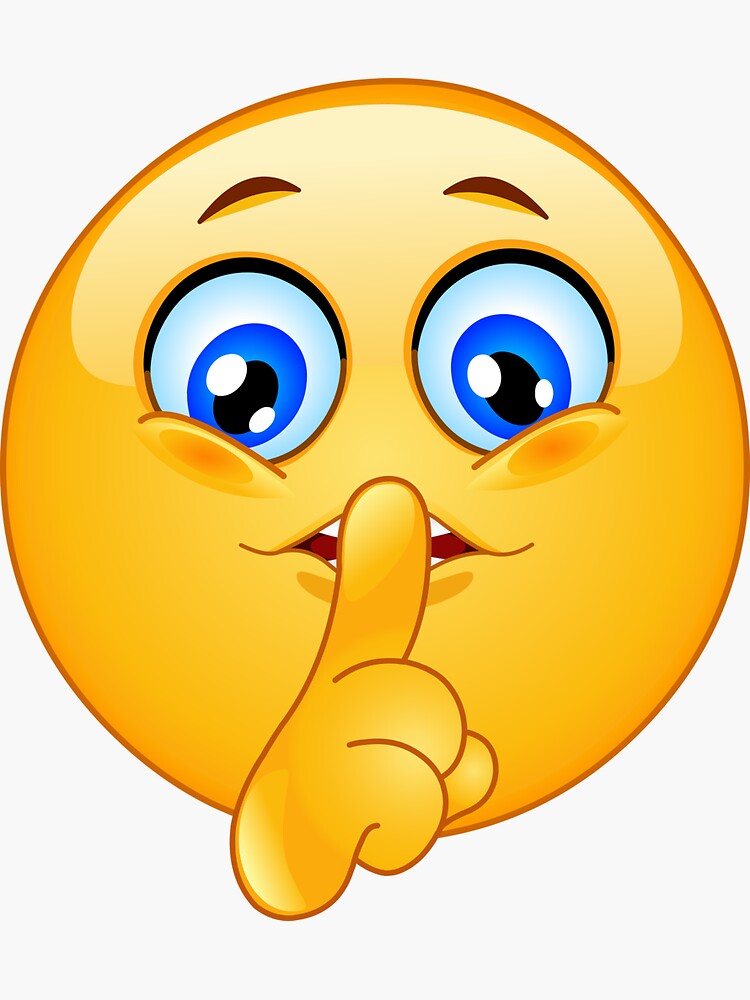 "Hush Emoticon" Sticker for Sale by Yael Weiss | Redbubble