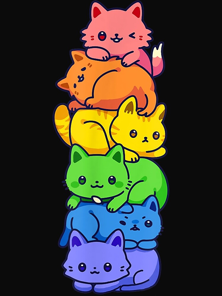 Lámina fotográfica «Orgullo Gay Gato LGBT Kawaii Gatos Montón Lindo ...
