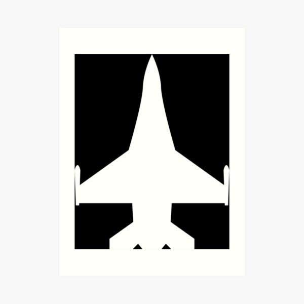 "Simple minimalist fighter jet plain white" Art Print for Sale by ...