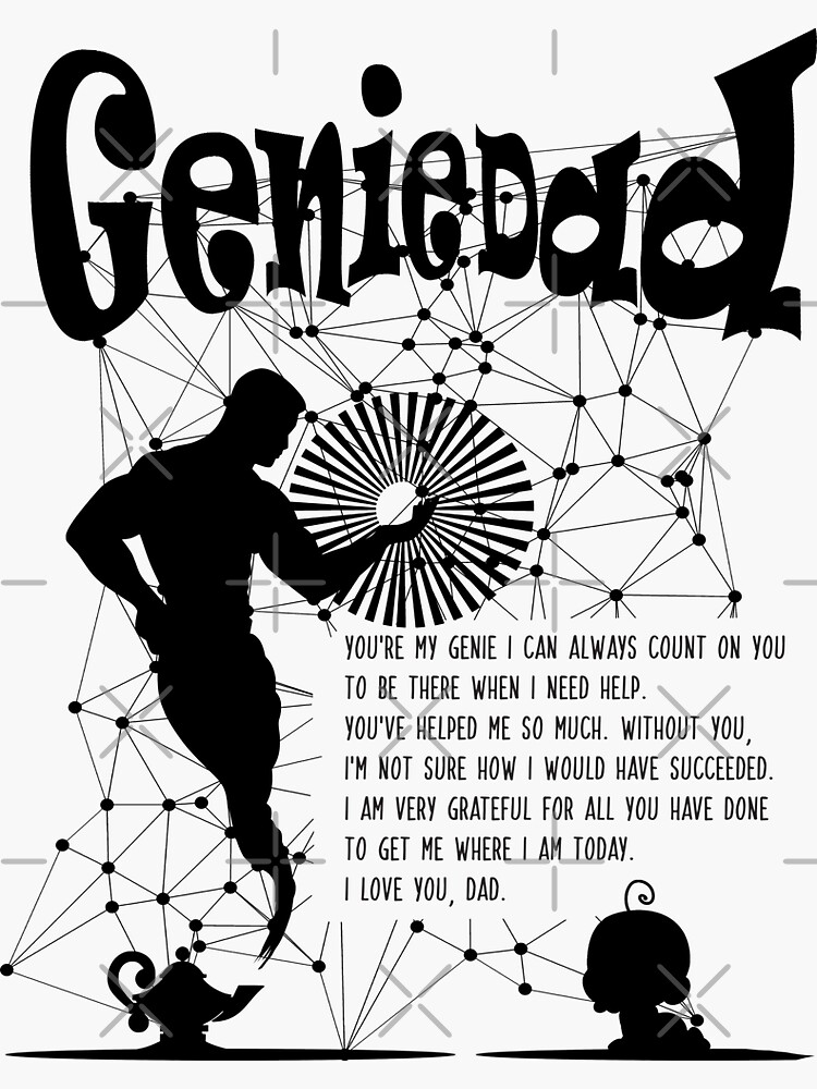 Pegatina «Genie Dad (W),Eres mi genio, siempre puedo contar contigo ...