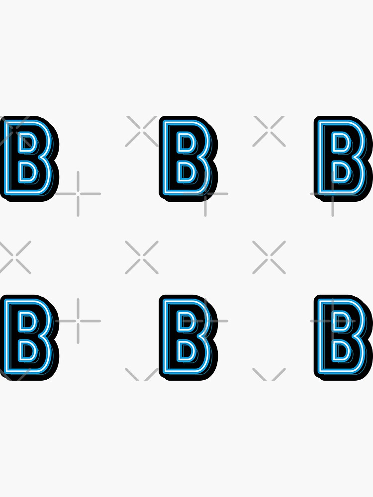"Blue Neon Letter B - Neon Pack" Sticker for Sale by jayrjayr | Redbubble