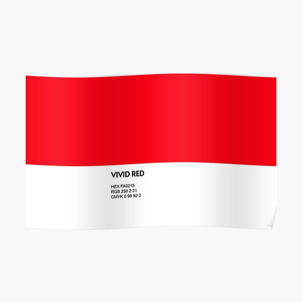 "Vivid Red - Bright Red - Color Pantone Colour Design" Poster for Sale ...