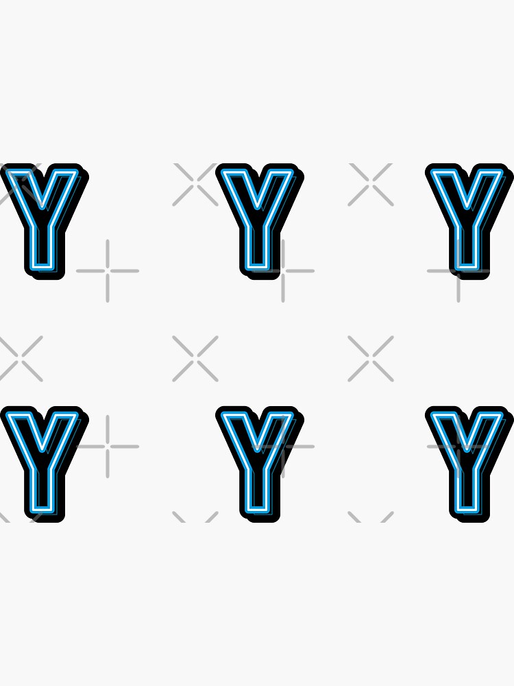 "Blue Neon Letter Y - Neon Pack" Sticker by jayrjayr | Redbubble