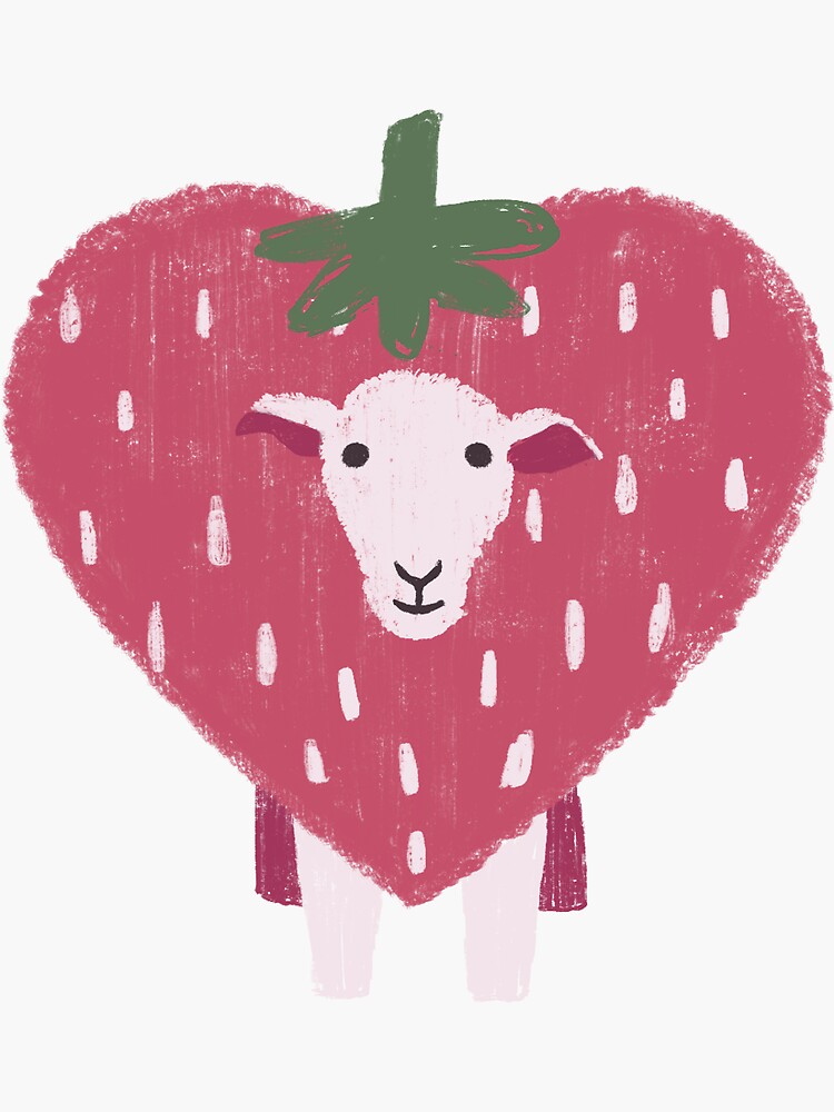 "Strawberry Sheep" Sticker by SamanthaSharpie | Redbubble