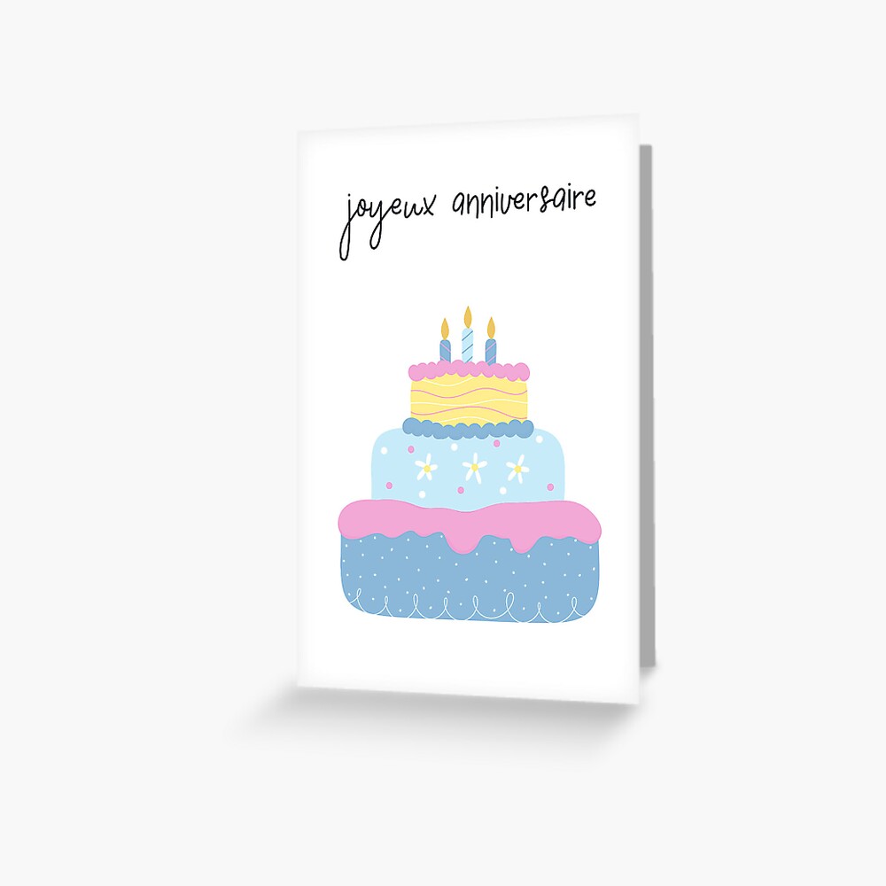 "Birthday card in French with text in French (carte d'anniversaire ...