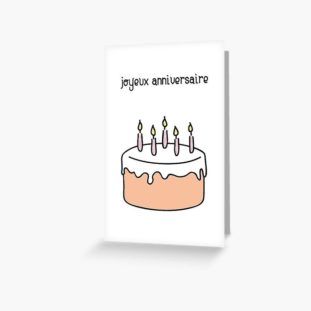 "Birthday card in French with text in French (carte d'anniversaire ...