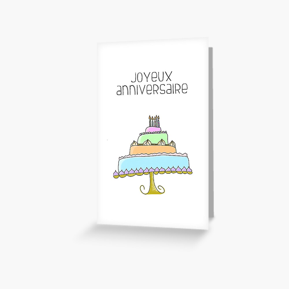"Birthday card in French with text in French (carte d'anniversaire ...