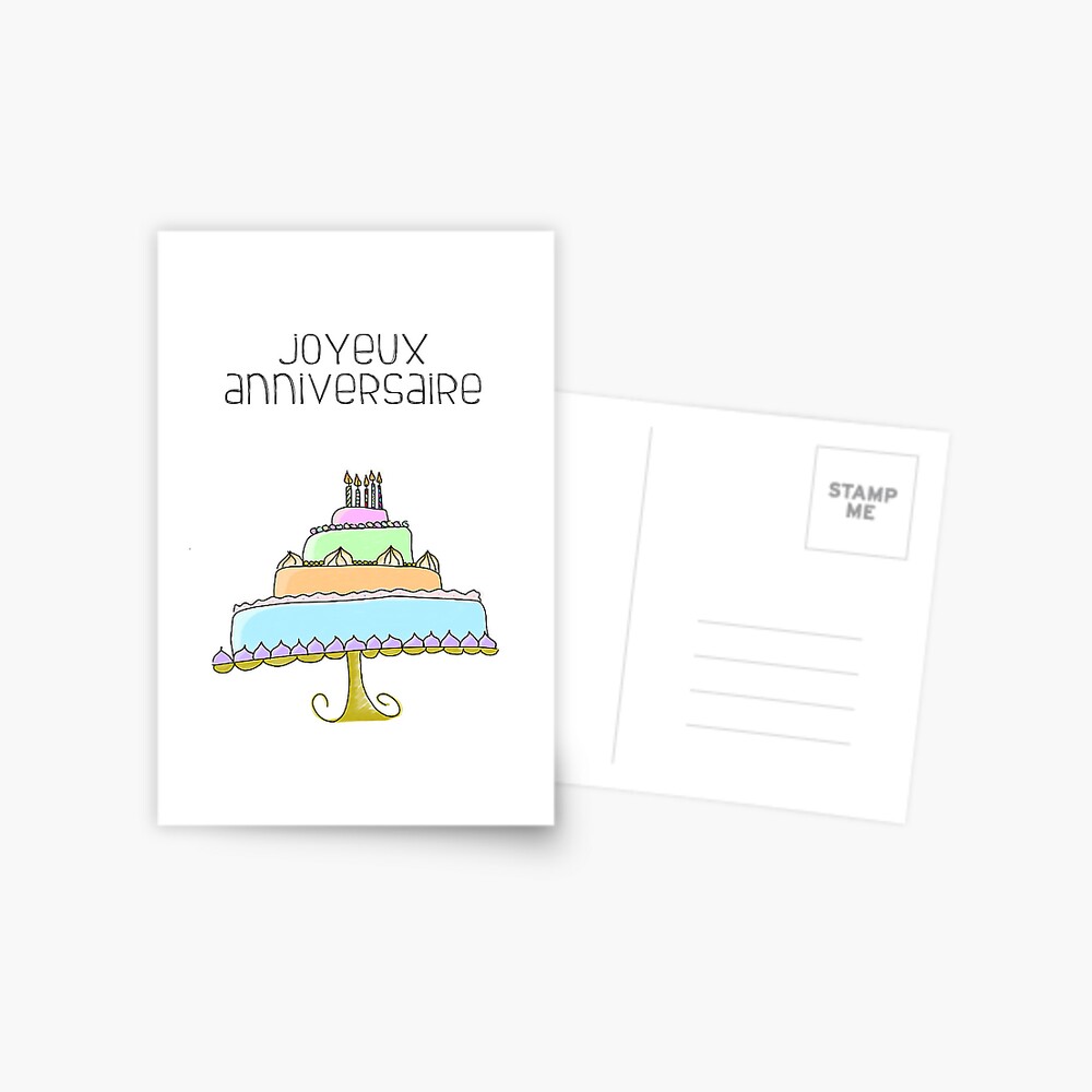 "Birthday card in French with text in French (carte d'anniversaire ...
