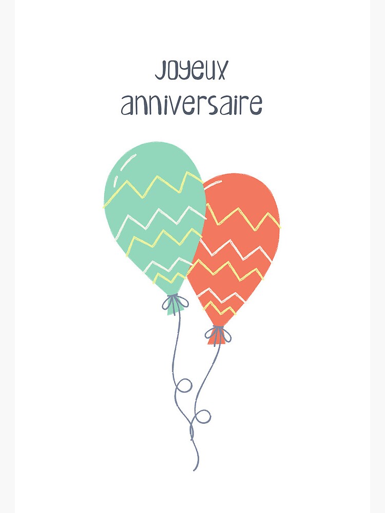 "Birthday card in French with text in French (carte d'anniversaire ...