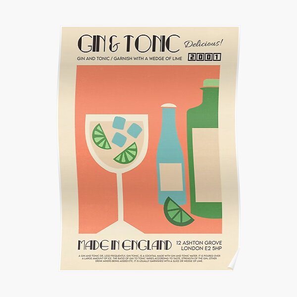 "The Gin And Tonic" Poster for Sale by MarionHostetter | Redbubble