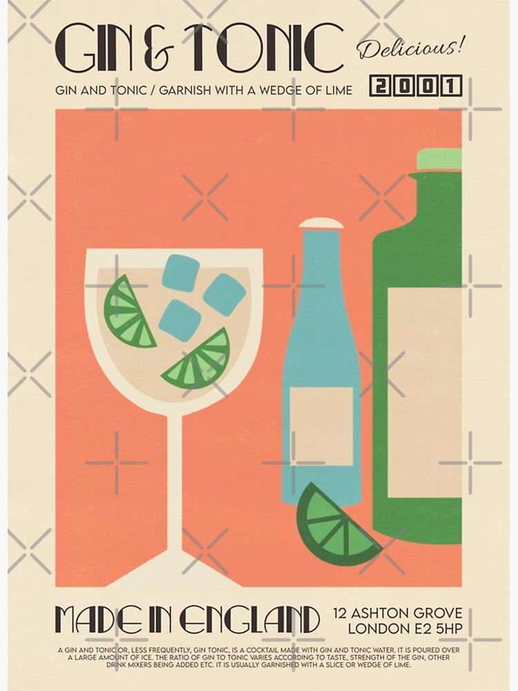"The Gin And Tonic" Sticker by MarionHostetter | Redbubble