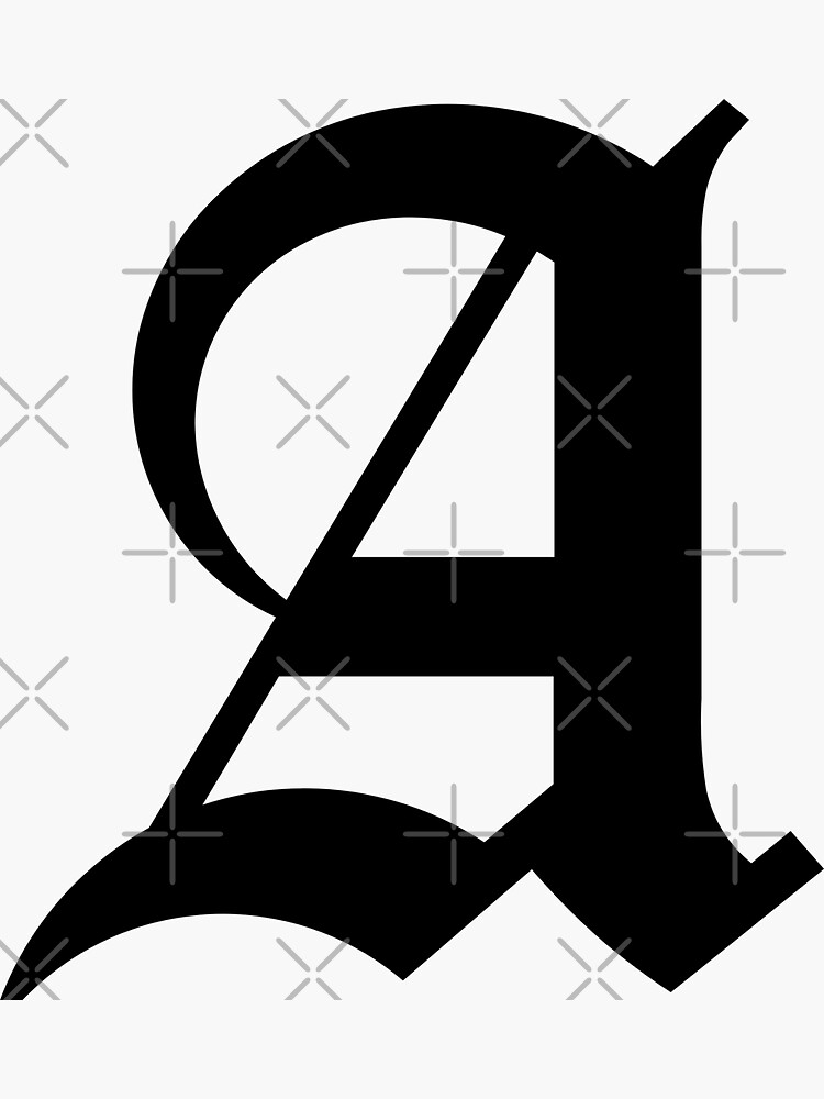 "Old English Letter A, Initial A" Sticker for Sale by Fashionxj | Redbubble