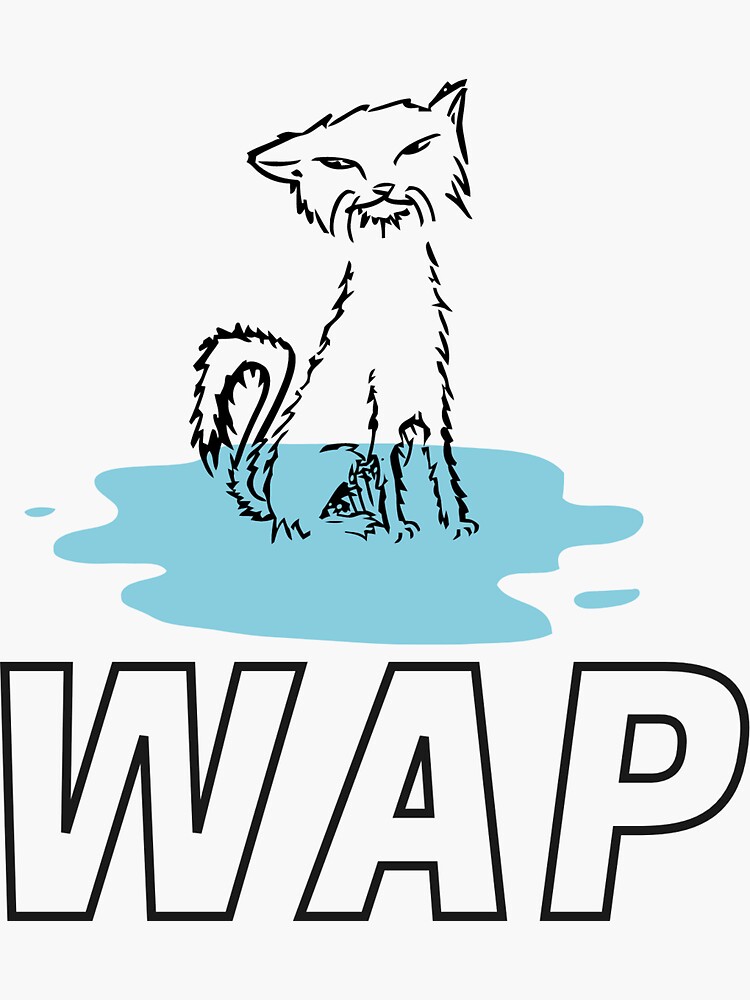 "WAP (wet ass pussycat)" Sticker by GrooveCheck | Redbubble
